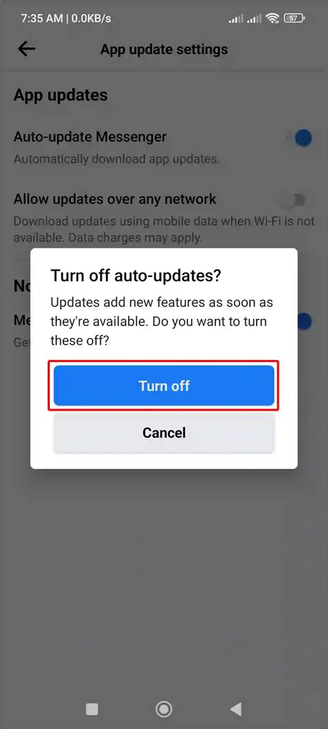 2 ways to turn off messenger auto update on android