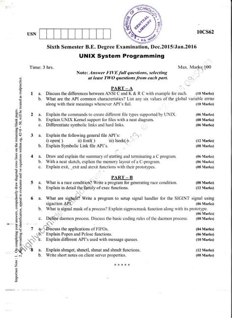6th Semester Dec 2015 Jan 2016 Computer Science And Information Sc