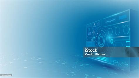 가상 Ui Hud 시스템 홀로그램 기술 공상 과학 소설 혁신 개념 배경 헤드업 디스플레이 그래픽 사용자 인터페이스에 대한 스톡 벡터 아트 및 기타 이미지 헤드업