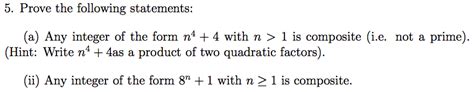 Solved 5 Prove The Following Statements A Any Integer Of