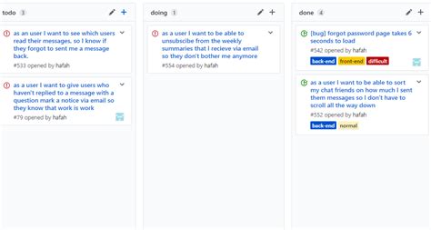 Github Project Issues Revert Colors