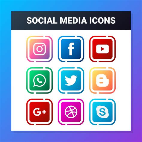 Social Network Icon Set 229645 Vector Art At Vecteezy