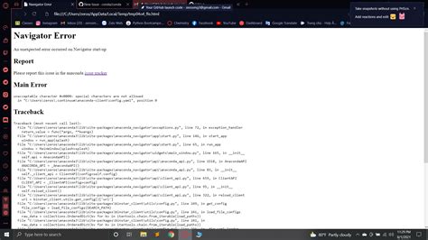 Navigator Error · Issue 10826 · Condaconda · Github