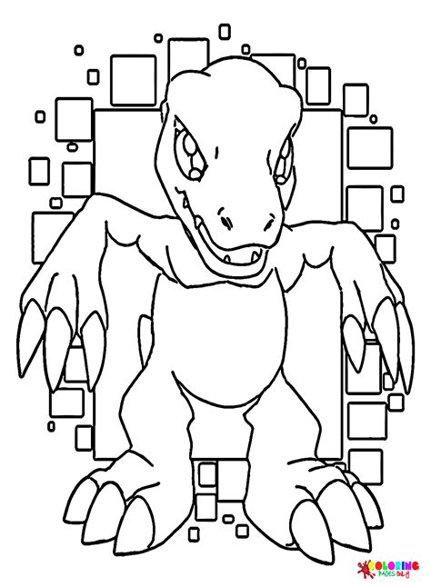 Agumon Digimon Adventure Coloring Page Free Printable Coloring Pages