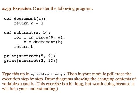 solved 2 33 exercise consider the following program def