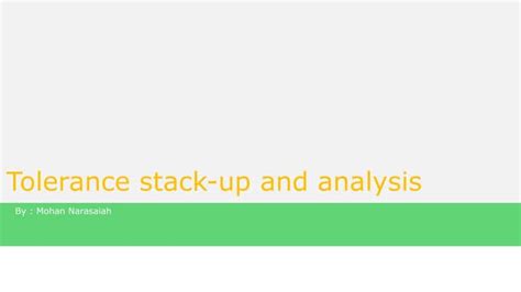 Tolerance Stack Up Analysis Pptx