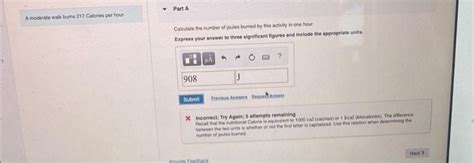 Solved A Moderate Walk Bums 217 Caloties Per Hour Calculale Chegg Com