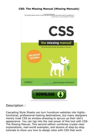 Pdf Css The Missing Manual Missing Manuals
