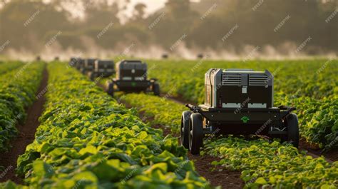 Premium Photo Shot Of Autonomous Mobile Robotic Platforms Specialized For Precision Weeding
