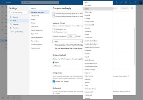 How To Change The Default Font And Size In Outlook