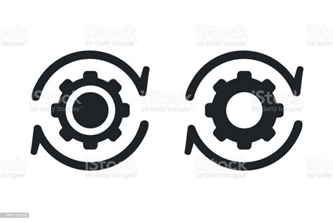 Gear Engine With Reload Refresh Icon Workflow Processing Concept
