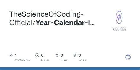 GitHub TheScienceOfCoding Official Year Calendar In Python