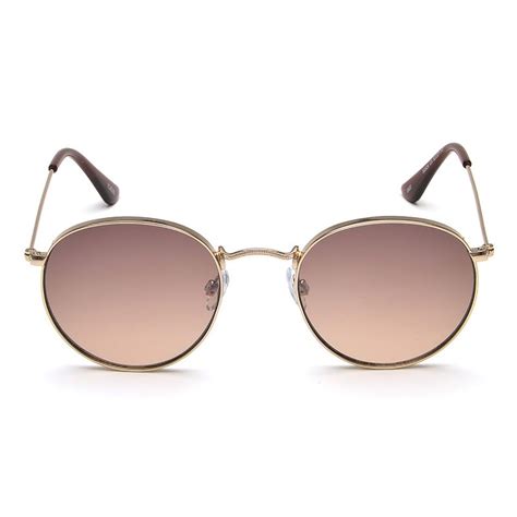 Buy Idee Brown Gradient Lens Round Sunglass Full Rim Shiny Light Gold