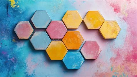 Colorful Hexagonal Tiles Arranged Creatively On A Vibrant Background