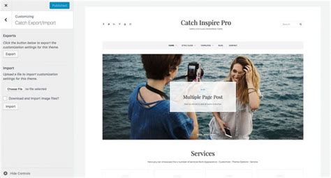 catch import export plugin for importing and exporting customizer settings