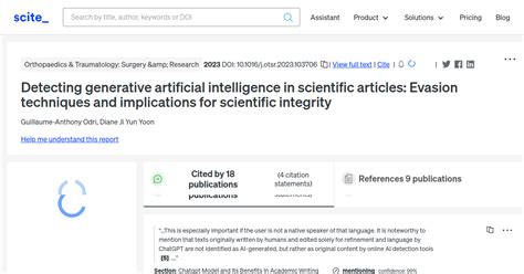 Detecting Generative Artificial Intelligence In Scientific Articles