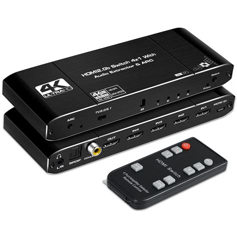 NEWCARE K Hz X HDMI Switch Audio Extractor With Optical Toslink SPDIF Coaxial Mm Audio