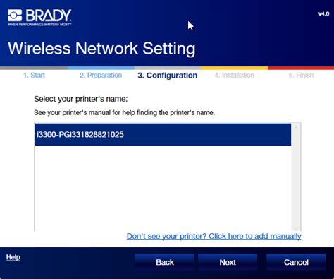 How To Configure Network Settings Through The Driver Installation Wizard Brady Support