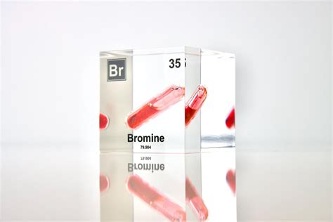 Bromine Element Cube Periodic Table Elemental Bromine Ampoule Display For School Education For