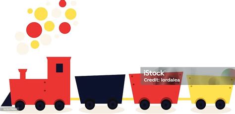 색상화 말풍선이 있는 열차 흰색 바탕에 그림자와 미니어처 기차에 대한 스톡 벡터 아트 및 기타 이미지 미니어처 기차 클립아트 빨강 Istock