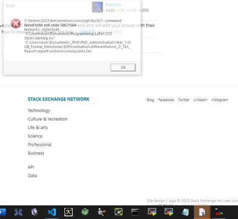 Texlive Modified Windows Registry And Now Get This Error Popup Message Super User