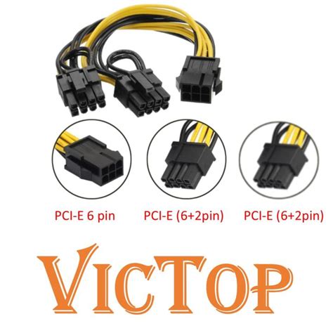 Pci E 6 Pin To Dual 8 Pin 6 2 Pin Y Splitter Gpu Graphics Adapter Power Cable Lazada