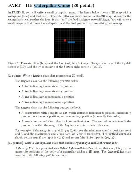 Solved Part Iii Caterpillar Game 30 Points In Part Iii