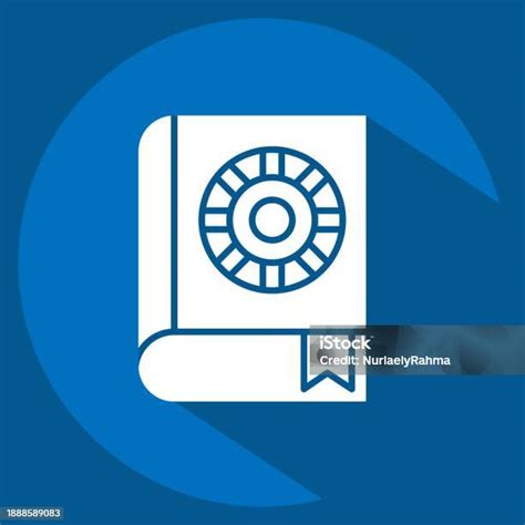 아이콘 북 별자리 기호와 관련이 있습니다 긴 그림자 스타일 심플한 디자인 편집 가능 간단한 일러스트레이션 0명에 대한 스톡 벡터