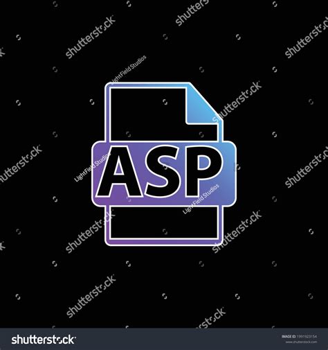 Asp File Format Symbol Blue Gradient Vector Icon Royalty Free Stock
