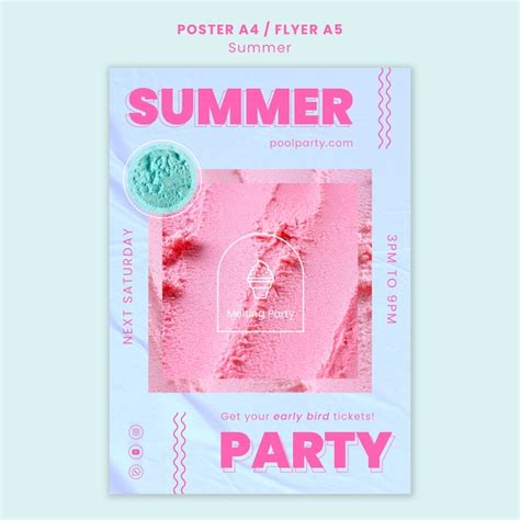 여름 축하 포스터 템플릿 무료 Psd 파일