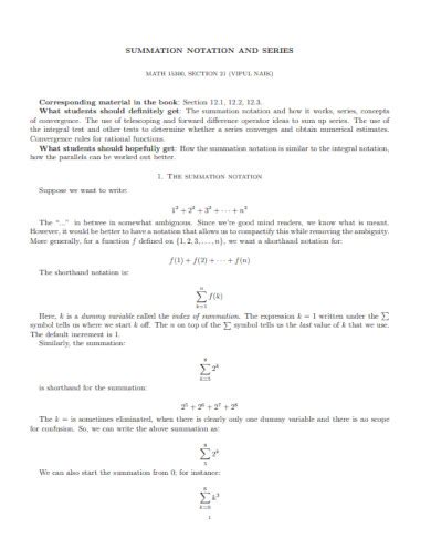 Summation 99 Examples Format How To Solve Pdf