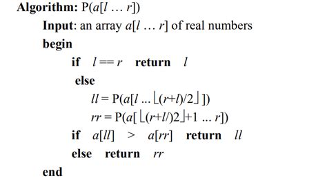 Solved Algorithm Pa 1 R Input An Array A L R
