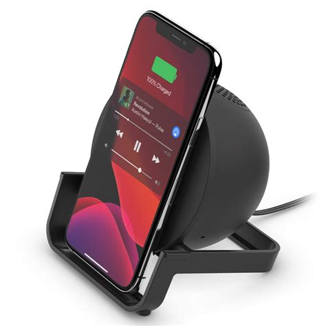 Belkin Boost Up Charge Wireless Charging Stand 10W With Bluetooth Speaker Black Can Am