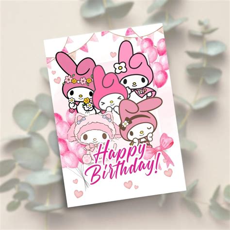 My Melody Themed Birthday Card Sanrio Cutetrendybn