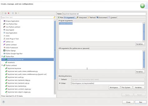 Keystone And Eclipse Pydev Adam Youngs Web Log