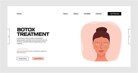 보톡스 트리트먼트 컨셉 컬러풀 벡터 일러스트레이션으로 플랫 카툰 스타일 미용 바디 케어 및 화장품 관련 현대 벡터 일러스트