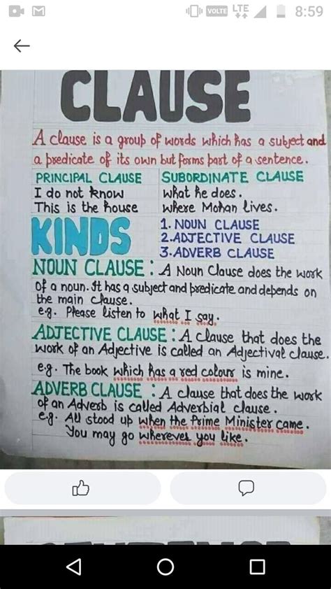 clause english language learning grammar english vocabulary words learning english grammar notes