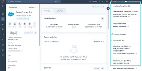 Generating A Document From A Template S Docs For Salesforce