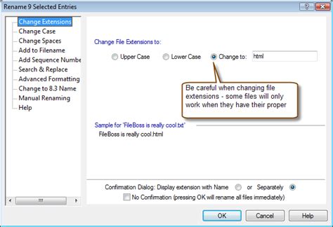 Change Filename Extensions FileBoss The Power File Manager For Windows