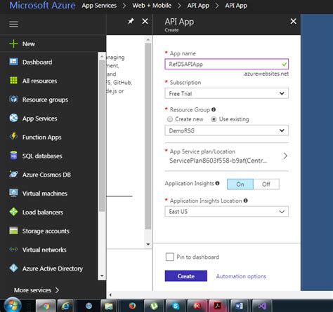 How To Create Azure App Api With App Service
