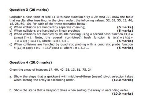 Solved Part A Marks Question Marks A The Chegg