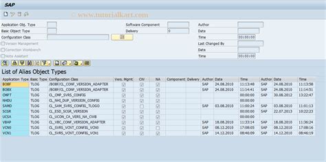 Svrs Alias Sap Tcode Anzeige Alias Objekttypen