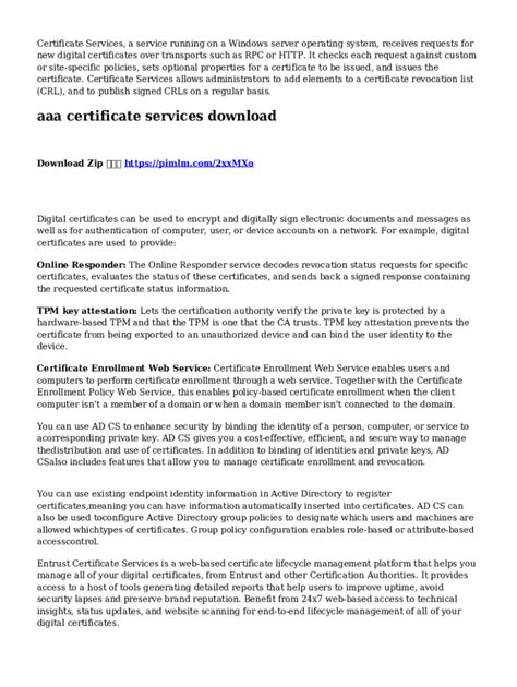 Fillable Online What Is Active Directory Certificate Services Fax Email Print Pdffiller