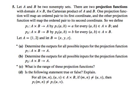 solved 5 let a and b be two nonempty sets there are two