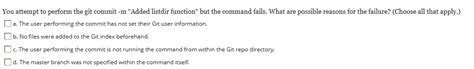 Solved You Attempt To Perform The Git Commit M Added Chegg Com