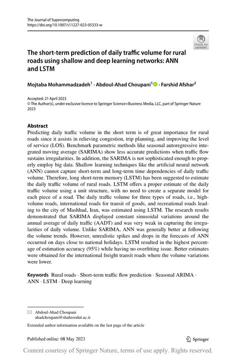 The Short Term Prediction Of Daily Traffic Volume For Rural Roads Using Shallow And Deep