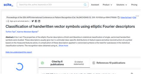 Classification Of Handwritten Vector Symbols Using Elliptic Fourier Descriptors