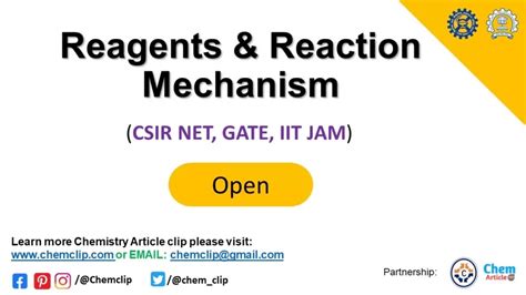 Reagents And Reaction Mechanism CSIR NET GATE IIT JAM ChemClip Research And Development Of