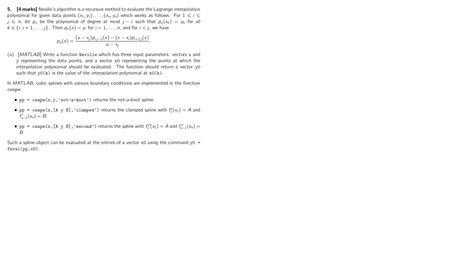5 4 Marks Nevilles Algorithm Is A Recursive