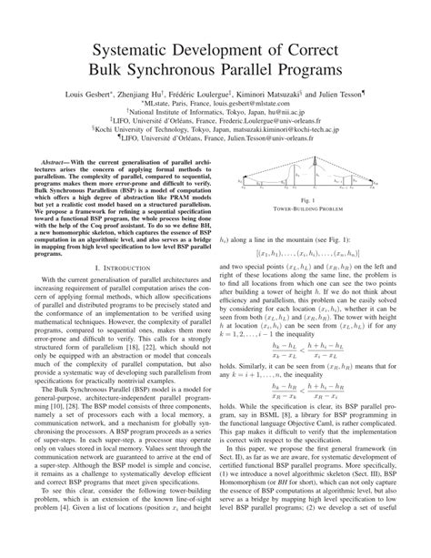 Pdf Systematic Development Of Correct Bulk Synchronous Parallel Programs